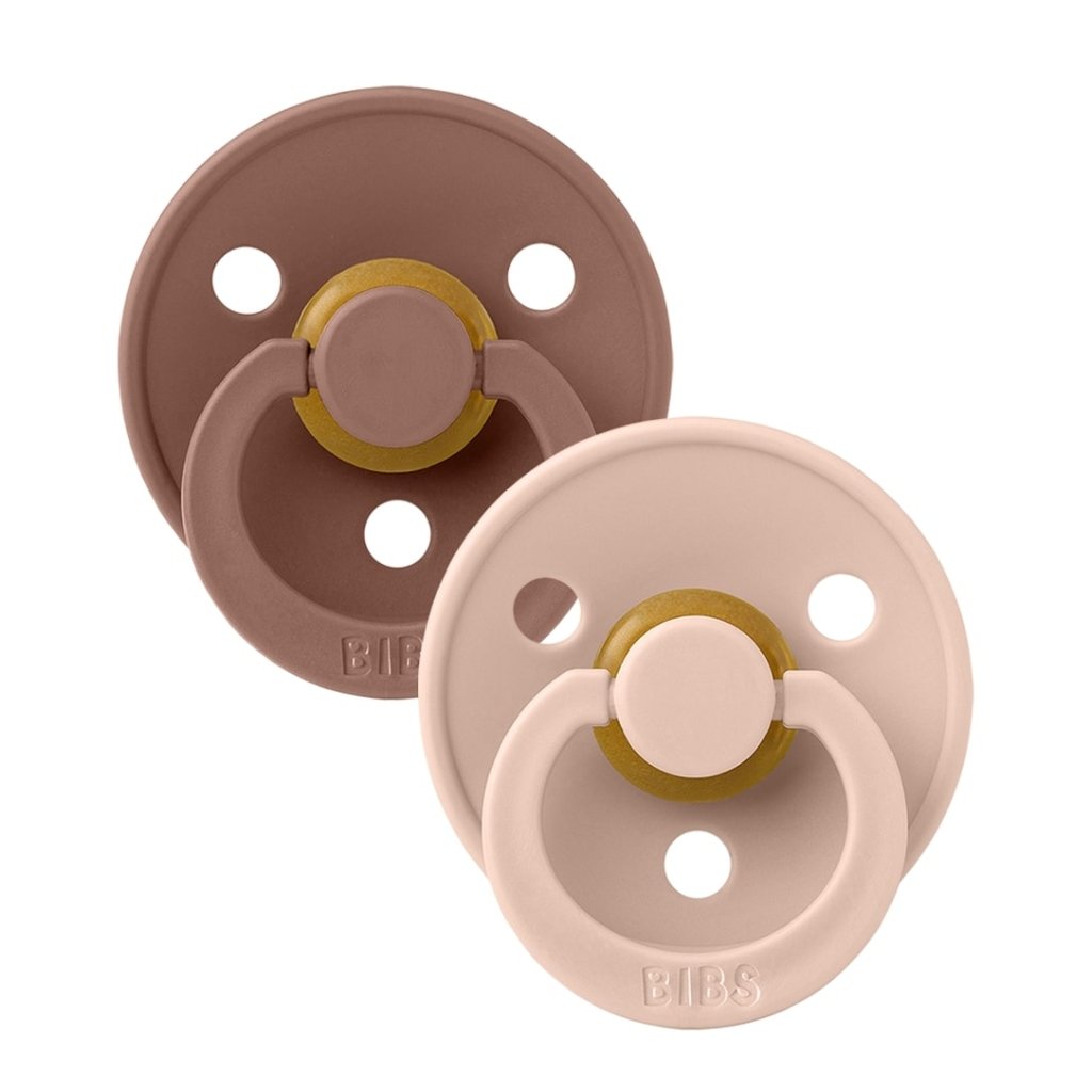 BIBS Colour 2 Pack Latex Round Pacifier - Woodchuck / Blush – Bambinista