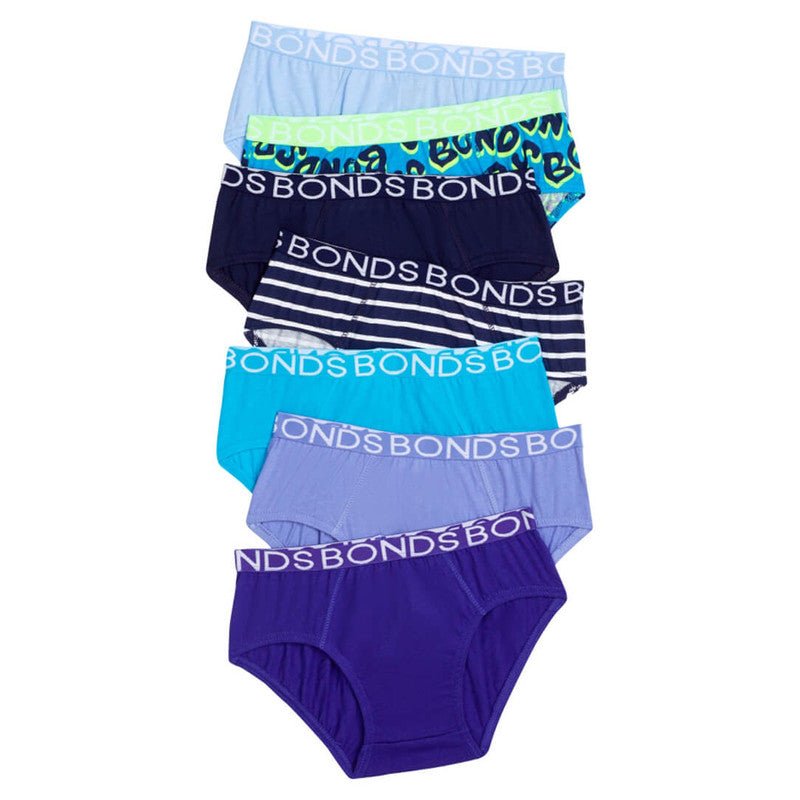 BONDS Kids Underwear Boys Briefs 7 Pack - Logo Motion – Bambinista