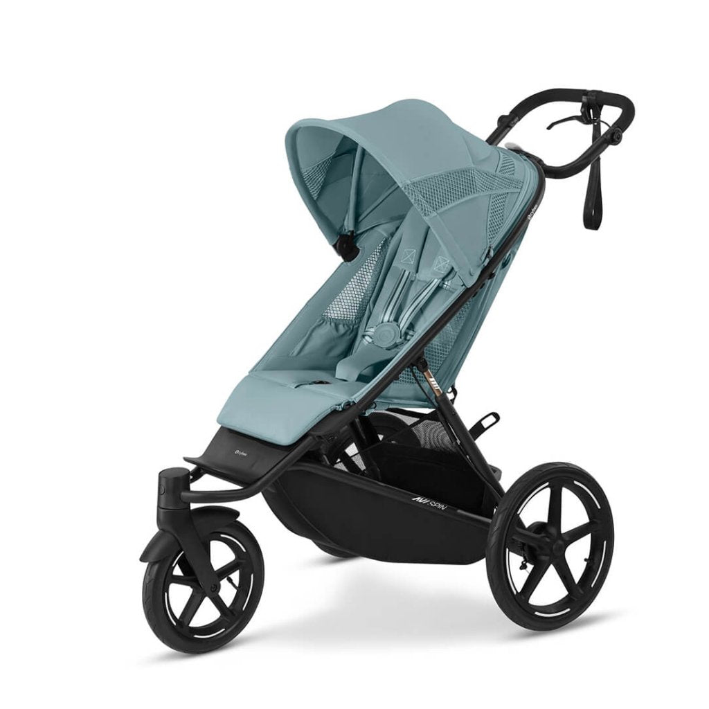 CYBEX AVI SPIN Black 3 Wheel Pushchair - Stormy Blue (2024 New Generat ...